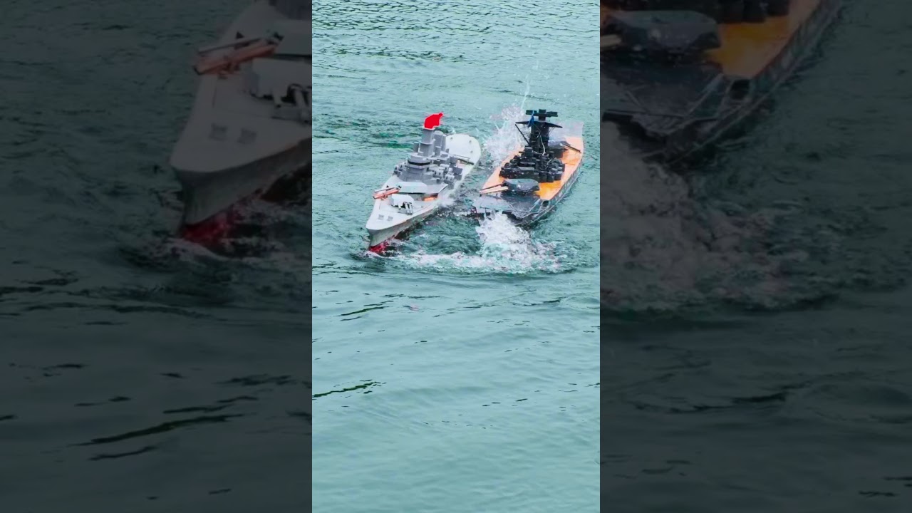 Do they really shoot bb's? YEP! #battleship #diy #remotecontrol #ww2 #rcboat #gameplay #gaming