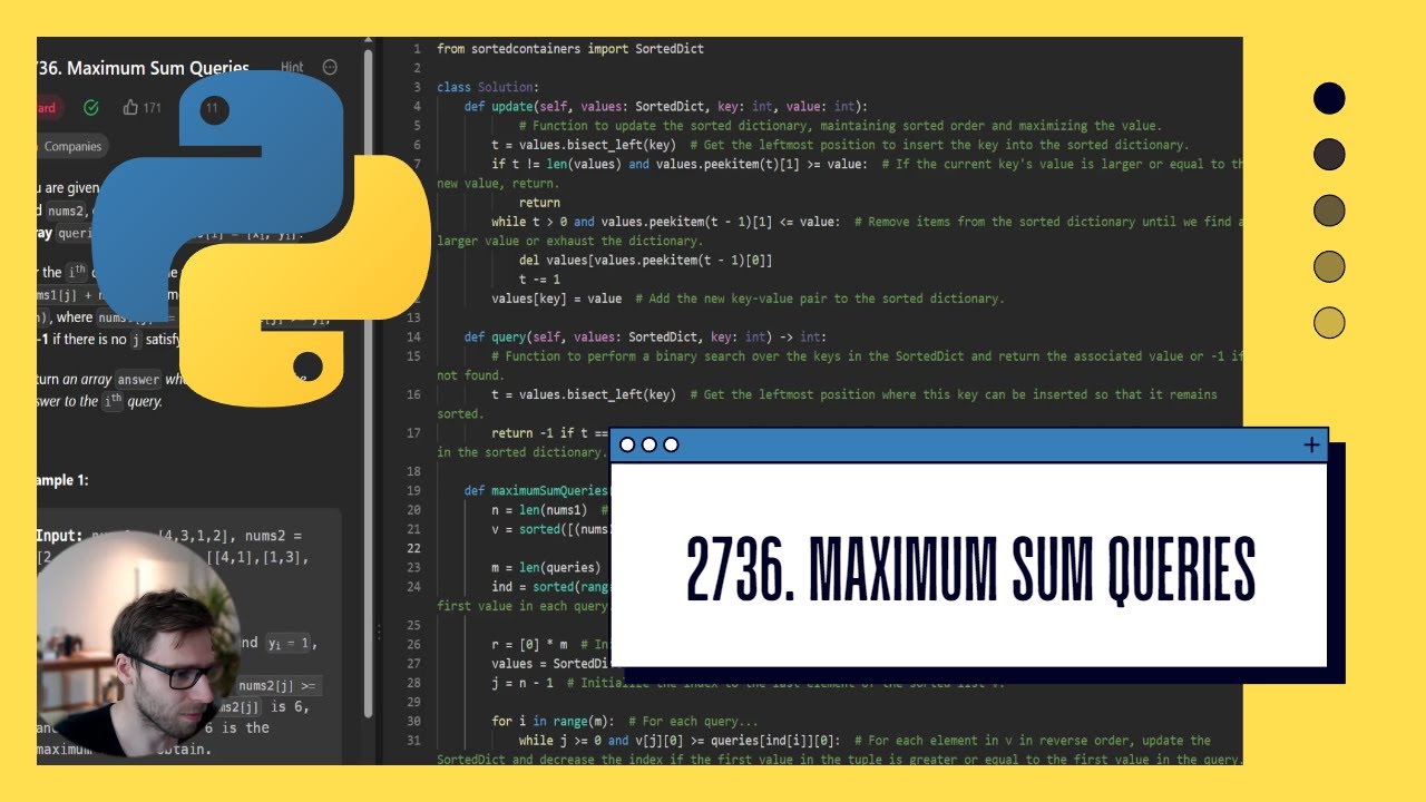 Mastering Maximum Sum Queries: LeetCode 2736 - Weekly Contest 349 Tutorial