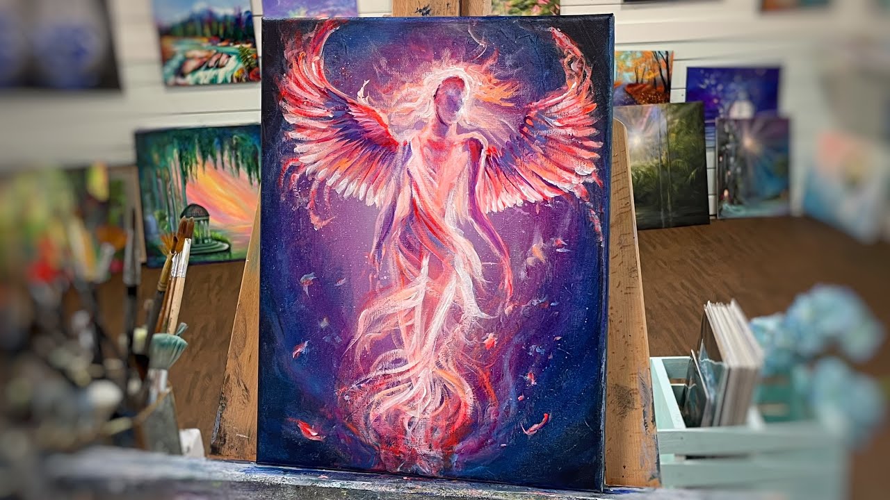 How To Paint RISING LIKE A PHOENIX  acrylic painting tutorial