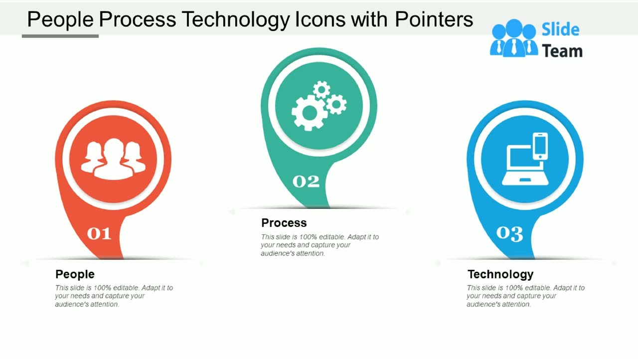 People Process Technology Icons With Pointers