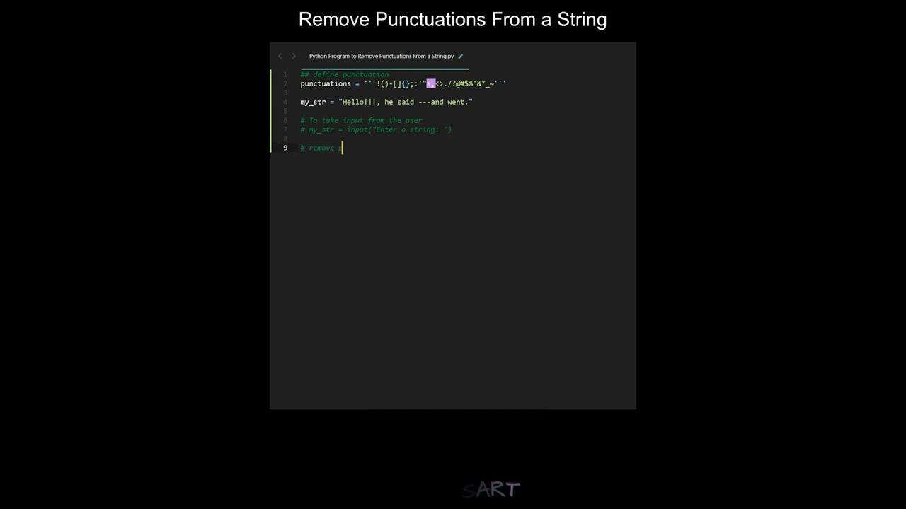 Remove Punctuations From a String in Python | Python Examples | Python Coding Tutorial | Interview