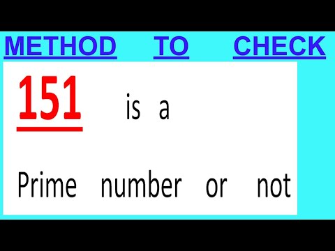 151 is a Prime number or not