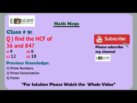 Find the HCF of 36 and 84 | Prime Number | Prime Factorization | Factor | PPSC | Educare