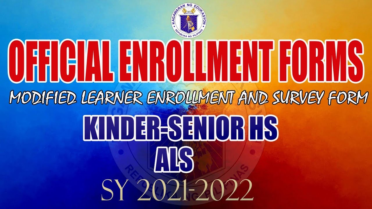 DepEd Official Enrollment Forms for School Year 2021-2022  I  Free Download
