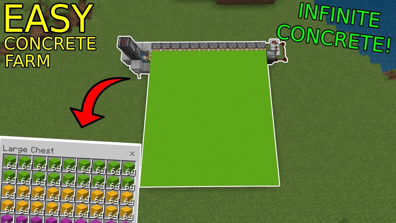 HOW TO MAKE A AUTOMATIC CONCRETE MAKER FARM in minecraft bedrcok 1.18+ (java/bedrock/mcpe/ps4/xbox)