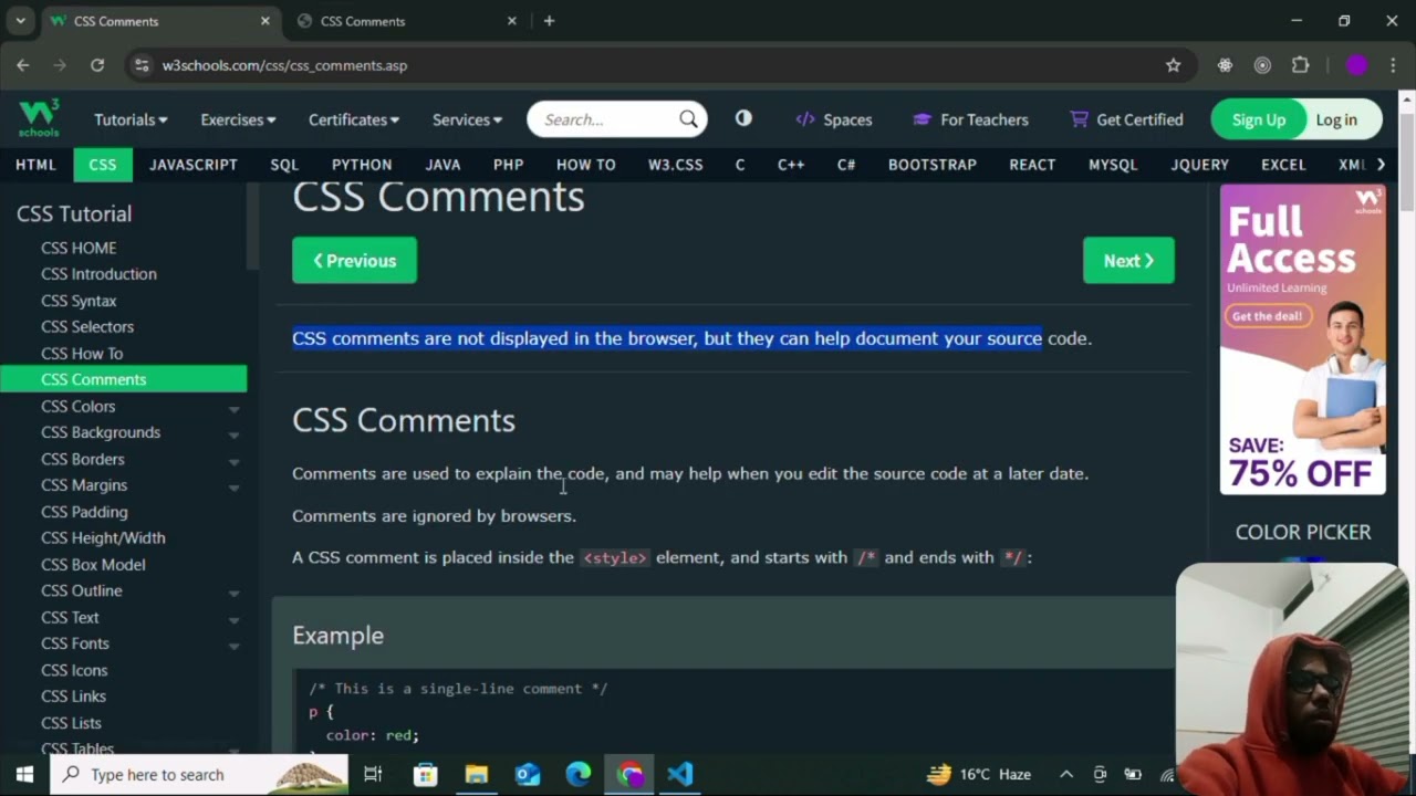 04 css comments explained | how to use comments in css