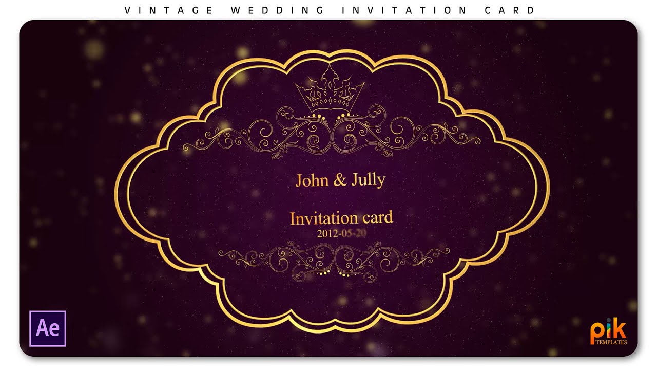 Vintage Wedding Invitation Card - Free After Effect Template