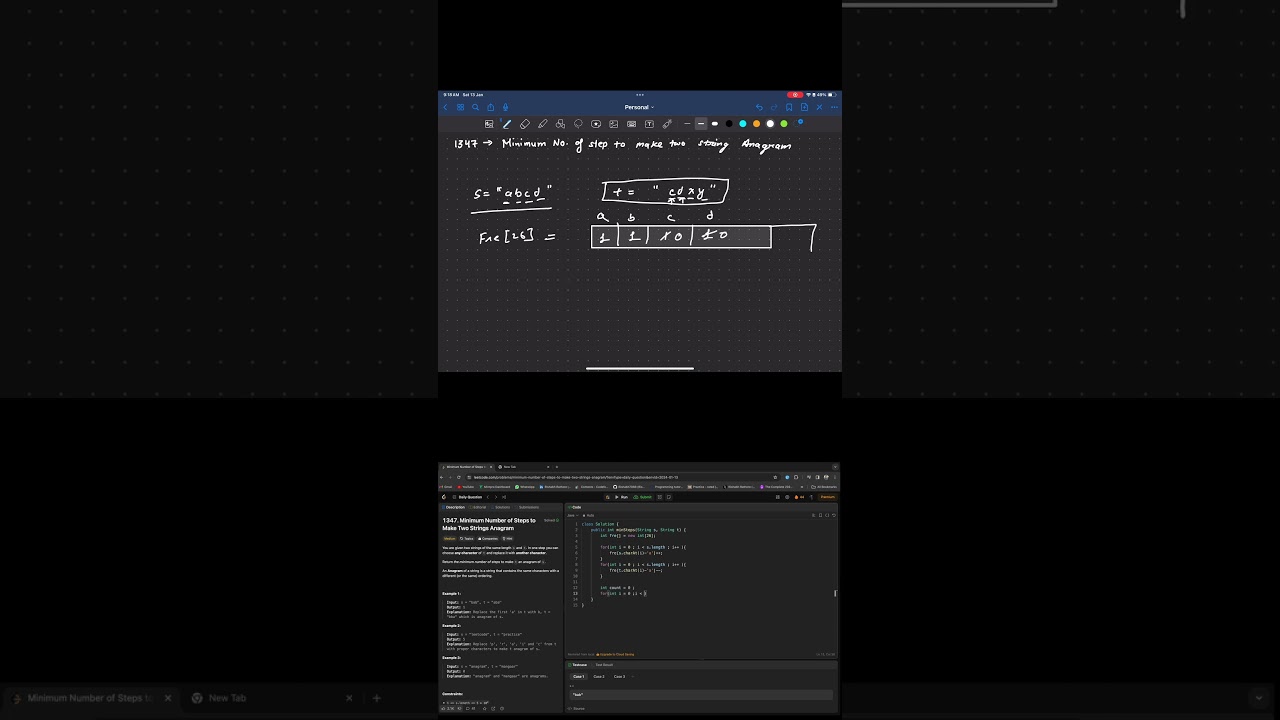 Leetcode 1347 #day #100dayschallenge #100dayofcode #100days #coding #100daysofcoding