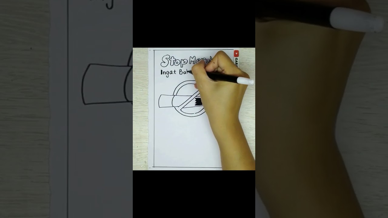 Cara Menggambar Poster Tema Bahaya Rokok Stop Merokok (Ep 626) #shorts