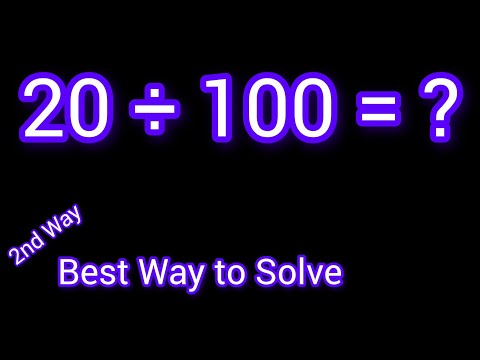 How to divided 20 by 100 ||20÷100 ||20 Divided by 100