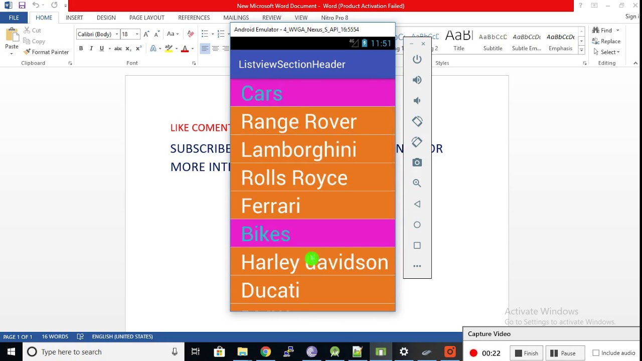Listview Section Header