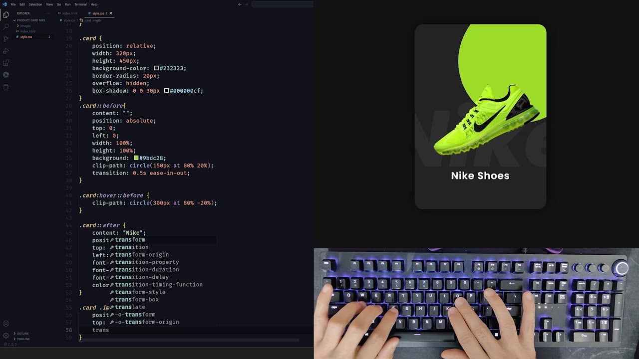 ASMR Programming - Shopping card with CSS - No Talking