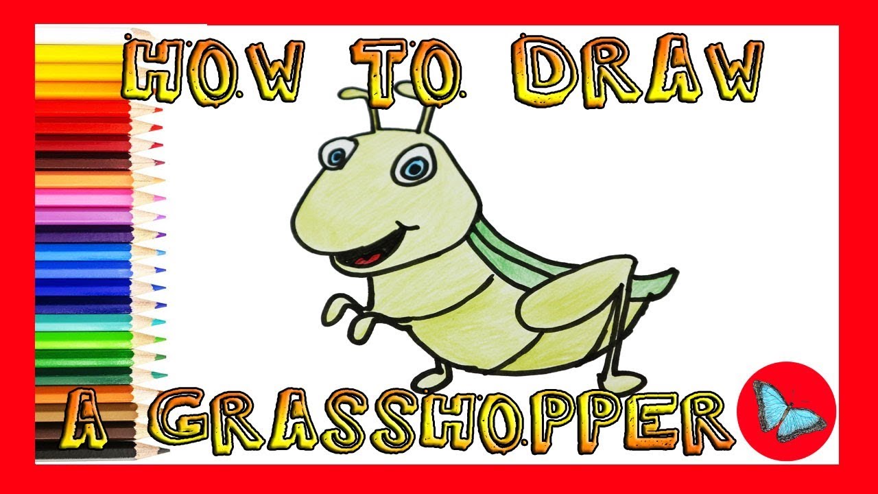 How To Draw Very Cute Grasshopper | Coloring and Drawing for Kids