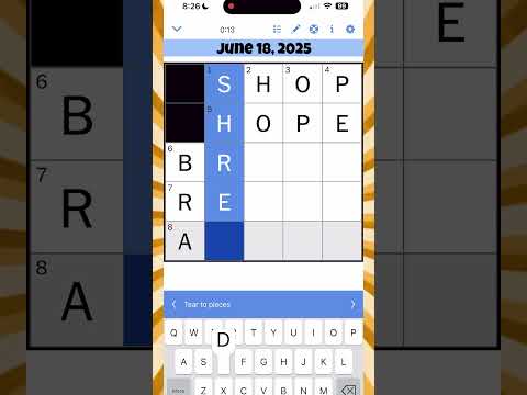 NYT Mini X-Word 6/18/25 #nytcrosswordanswers