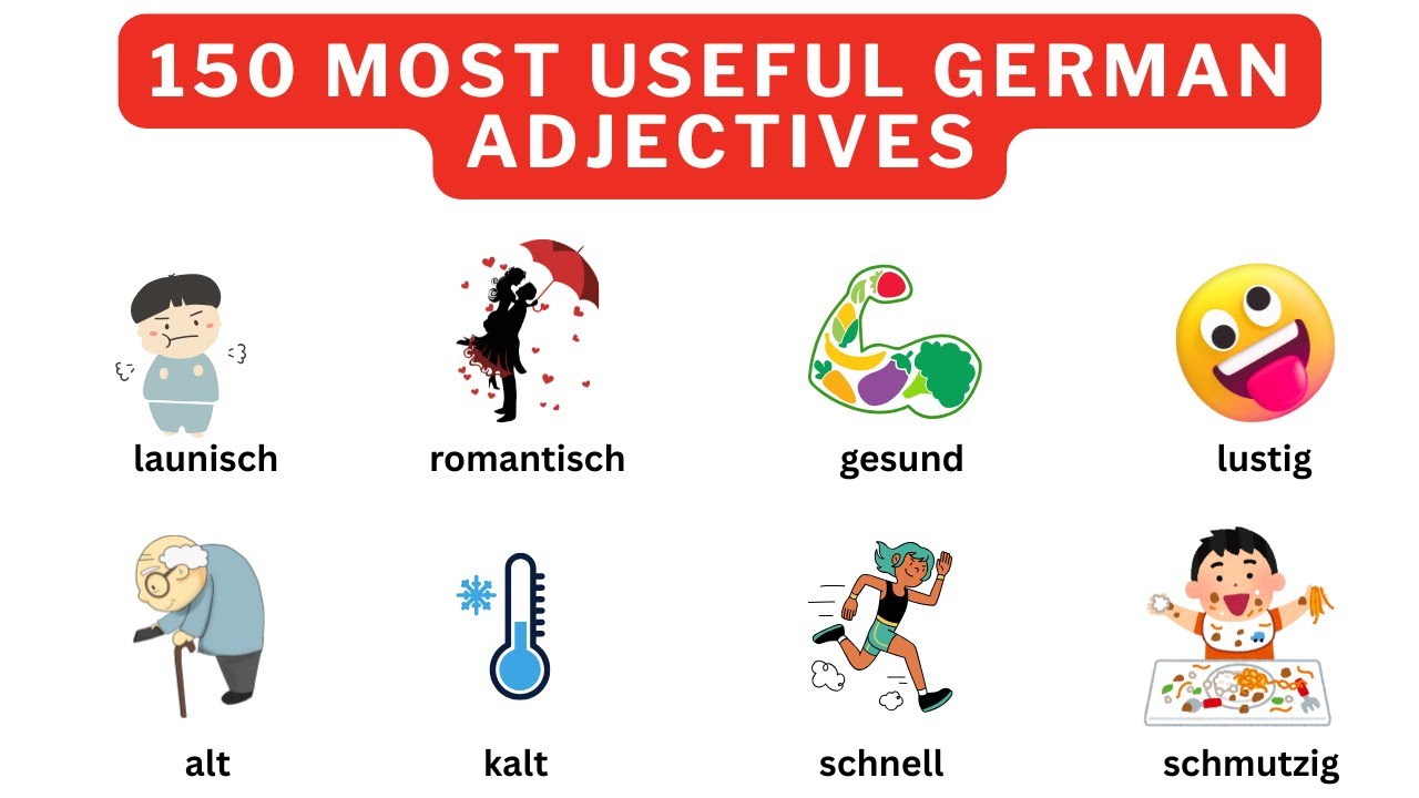 “150 Most Useful German Adjectives with English Translation | Learn German Vocabulary Fast!”