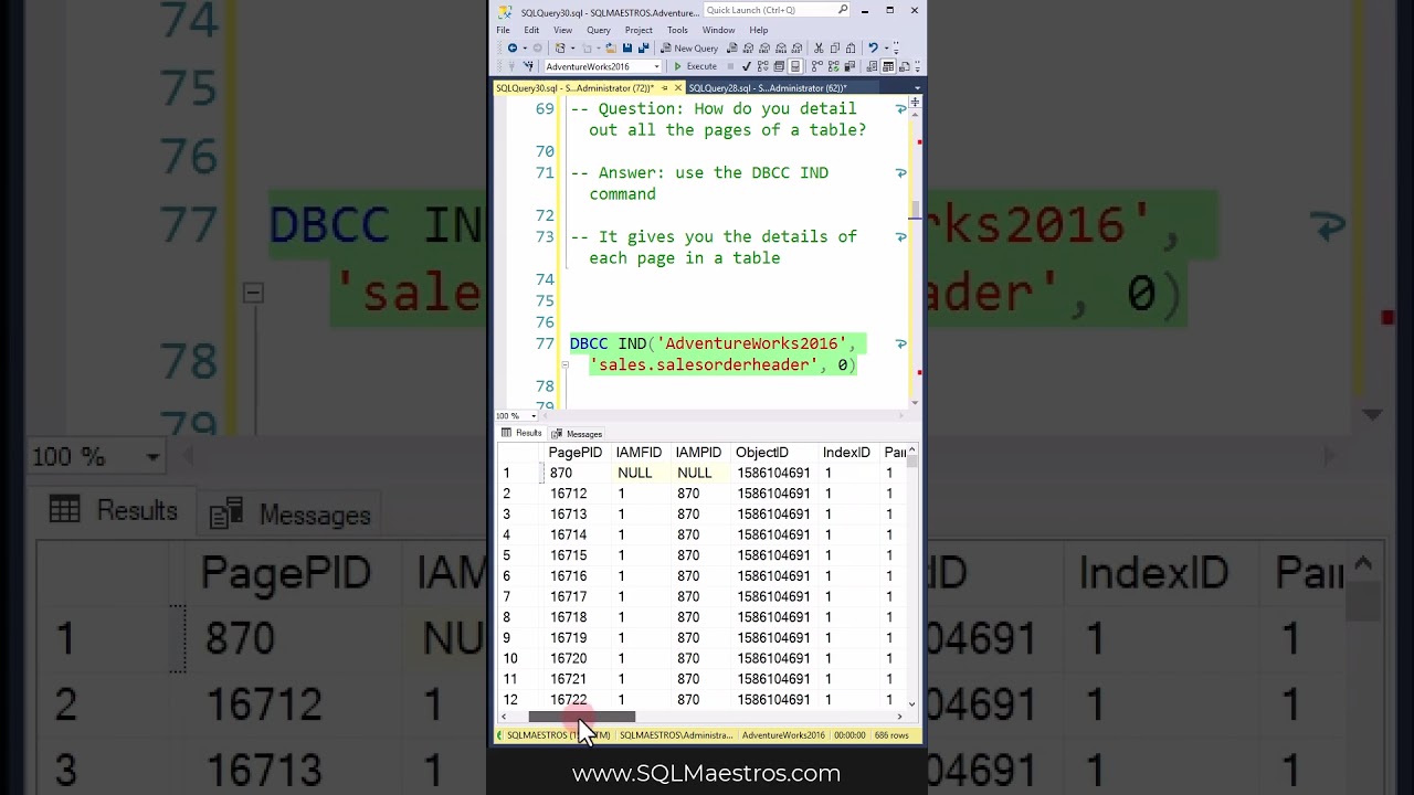 Sql Server Dbcc Ind Command Sql Server Training Sql Server Video Courses Sql Server Learning 4277