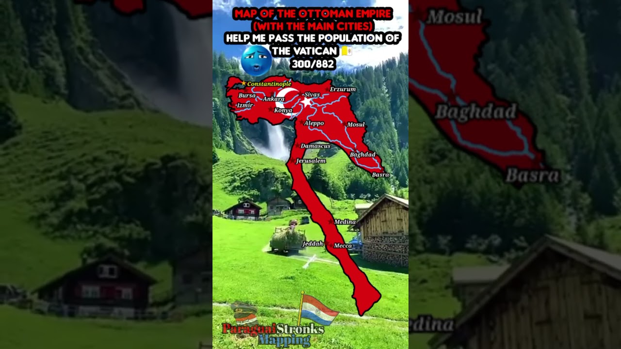 🇧🇷:Mapa do Império Ottomano/🇪🇸:Mapa del Imperio Otomano con sus principales ciudades