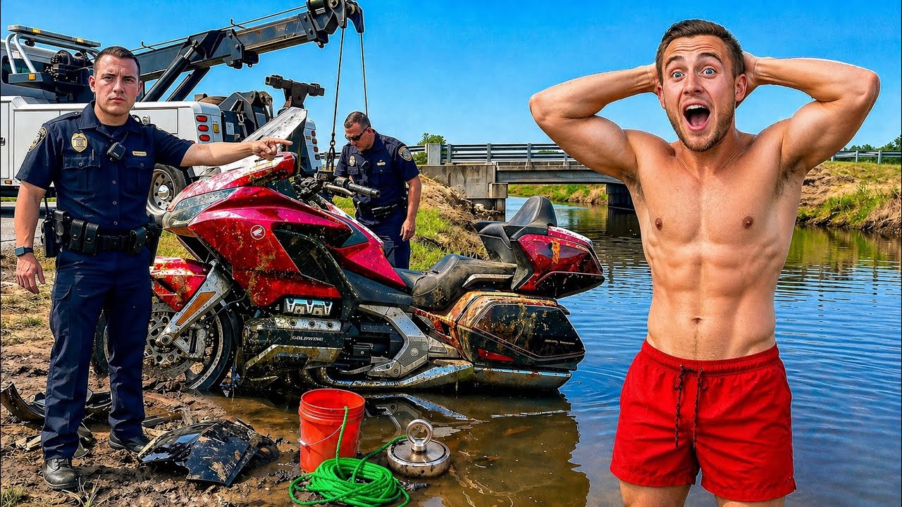 We Recovered A Motorcycle From The River! (Magnet Fishing)