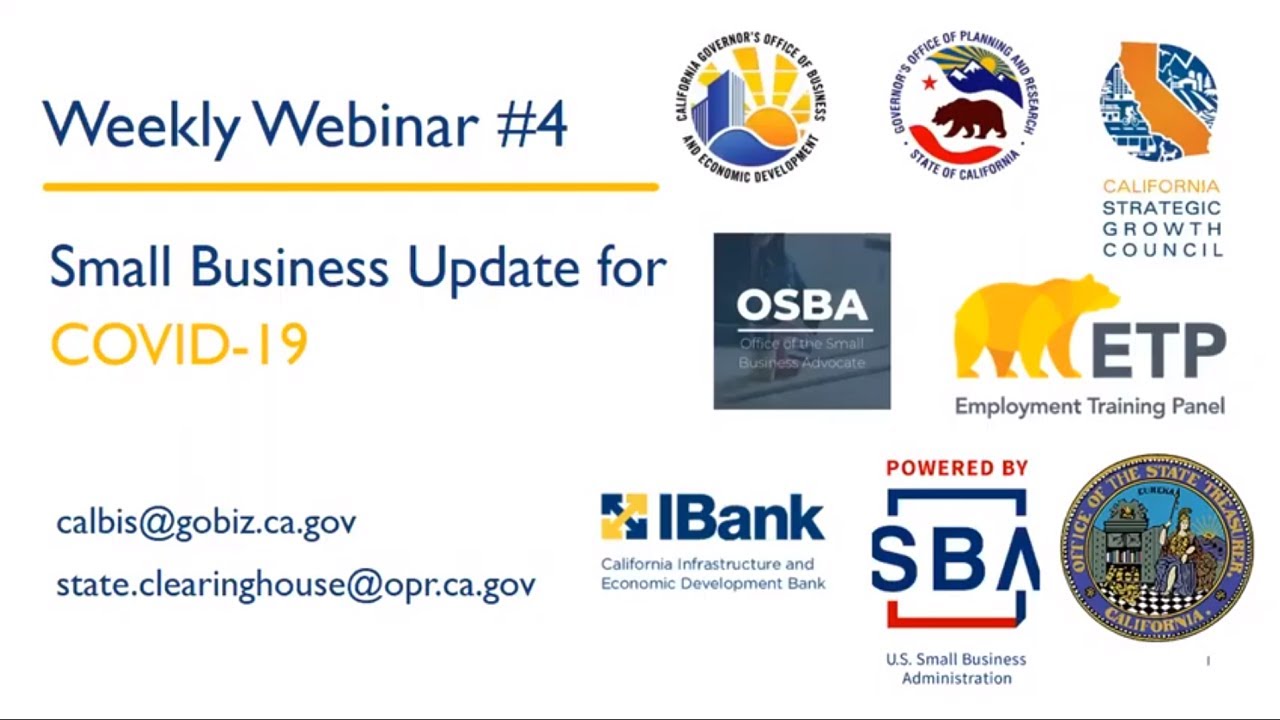Weekly Webinar #4: Small Business Update for COVID-19