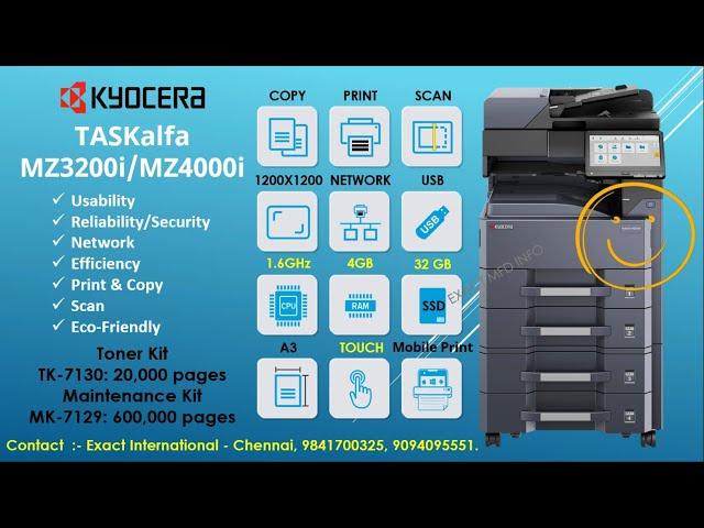 Kyocera Taskalfa M3200i - Kyocera Taskalfa M3200i MFD Service Provider from Hyderabad