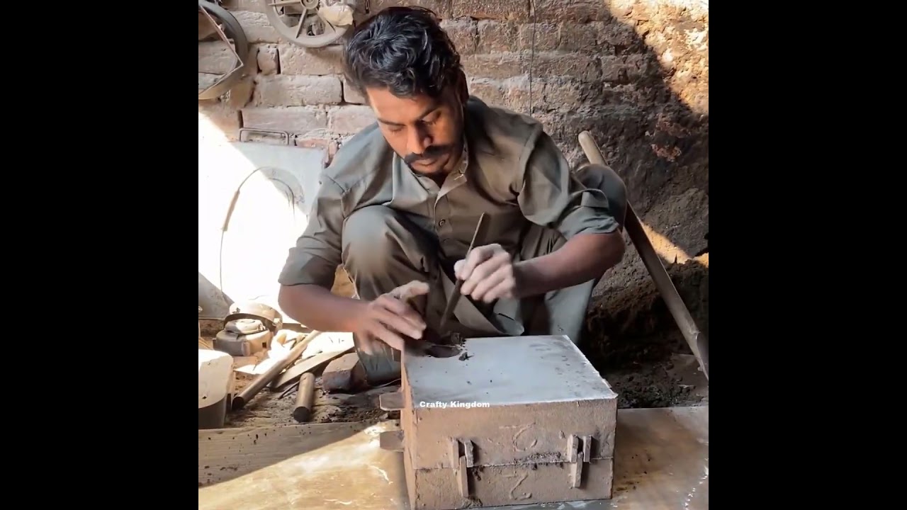 Aluminium Casting a Bike Engine Cover Using Sand Mold With Amazing Skills. #shorts  #casting #asmr