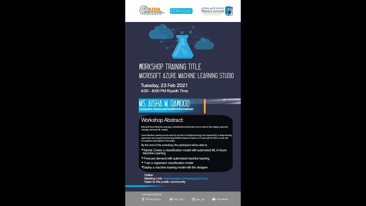 AIDA Workshop  Microsoft Azure Machine Learning Studio