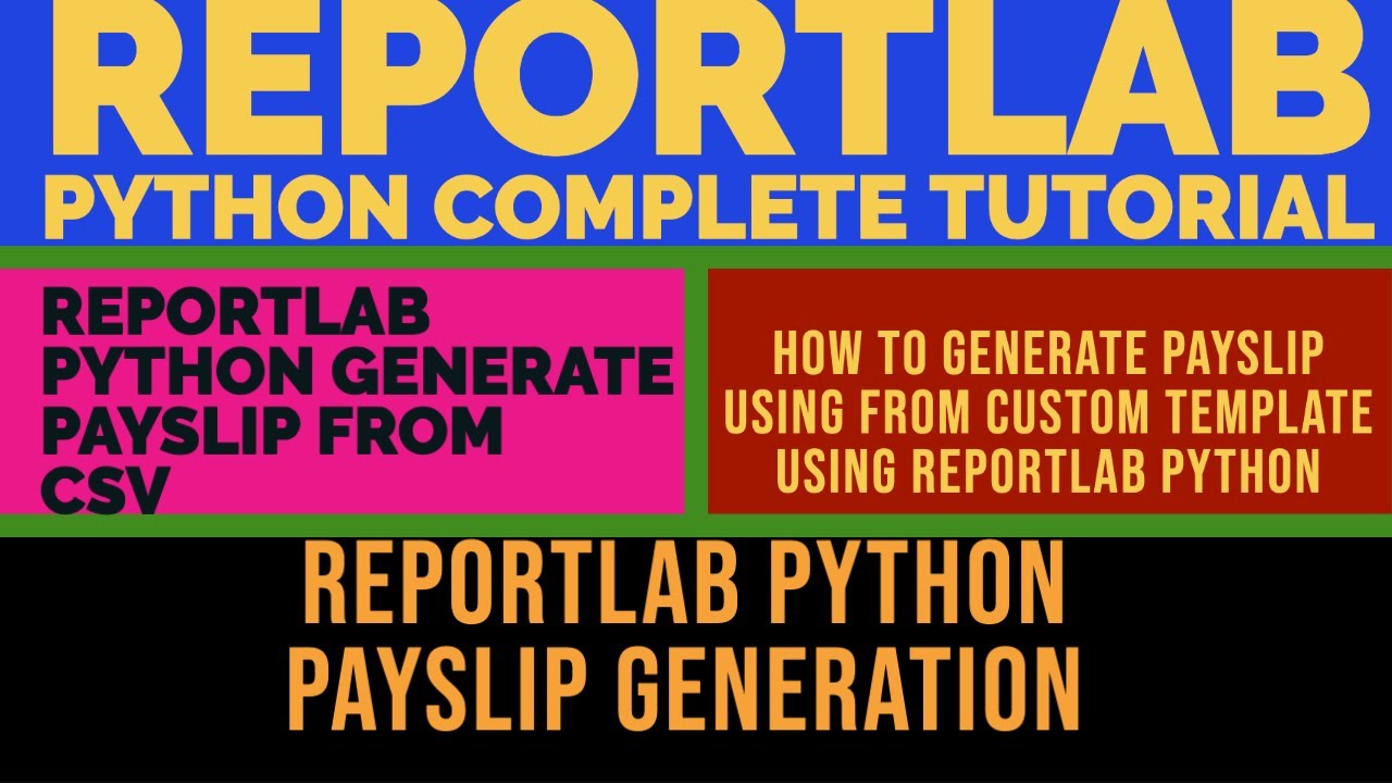 REPORTLAB|REPORTLAB PYTHON TUTORIAL|How To Generate Payslip From Csv Using Reportlab Python|PART:61