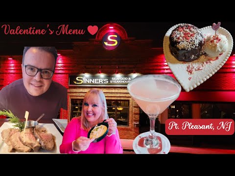 Sinner's Steakhouse Valentine's Menu - Amazing THEMING! Point Pleasant, NJ