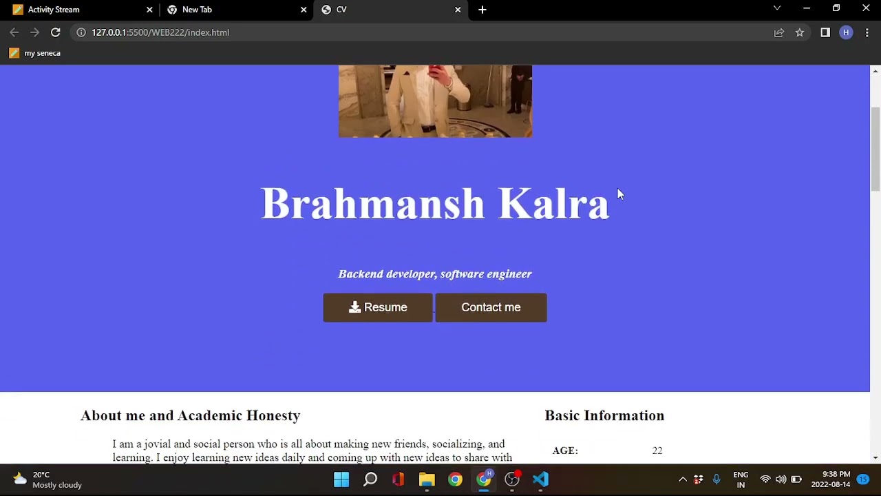 WEB222 final assignment video