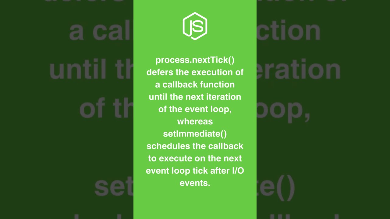 process.nextTick() vs setImmediate() in Node.js