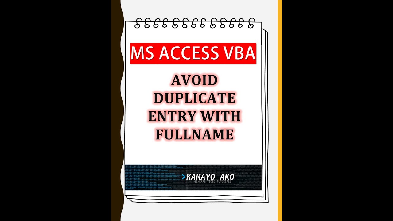𝐌𝐒 𝐀𝐂𝐂𝐄𝐒𝐒 𝐕𝐁𝐀 𝐂𝐎𝐃𝐄: 𝐀𝐕𝐎𝐈𝐃 𝐃𝐔𝐏𝐋𝐈𝐂𝐀𝐓𝐄 𝐄𝐍𝐓𝐑𝐘 𝐖𝐈𝐓𝐇 𝐅𝐔𝐋𝐋𝐍𝐀𝐌𝐄
