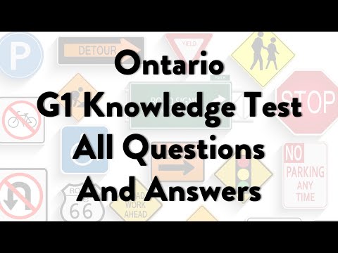 Ontario G1 Knowledge Test - All Questions And Answers