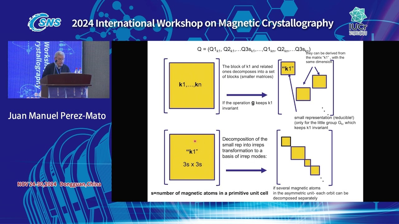 Representation analysis vs. magnetic space groups by Juan Manuel Perez-Mato (28/11/2024)