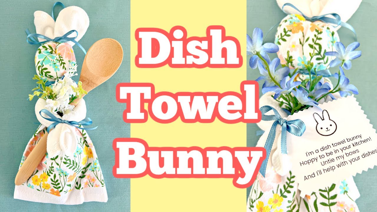 No-Sew Dish Towel Bunny | Easy DIY Easter Craft