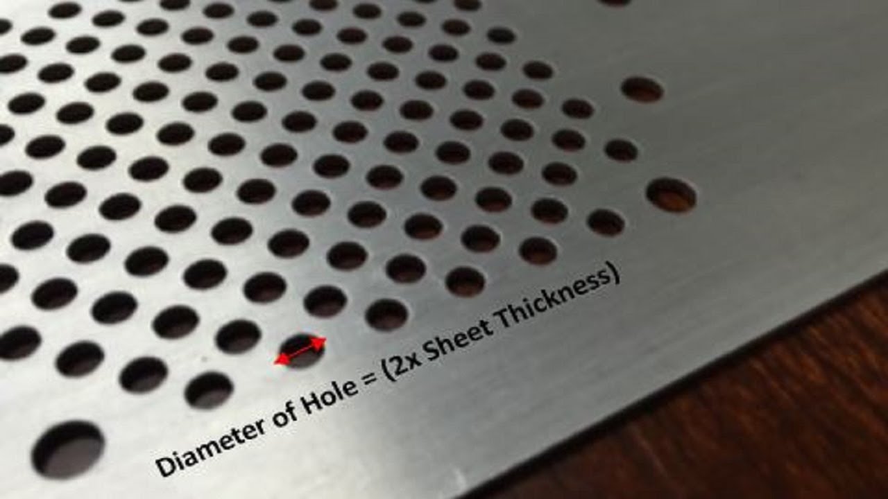 Sheet Metal design guidelines or Rules to follow in sheet metal part design: Minimum Hole Diameter