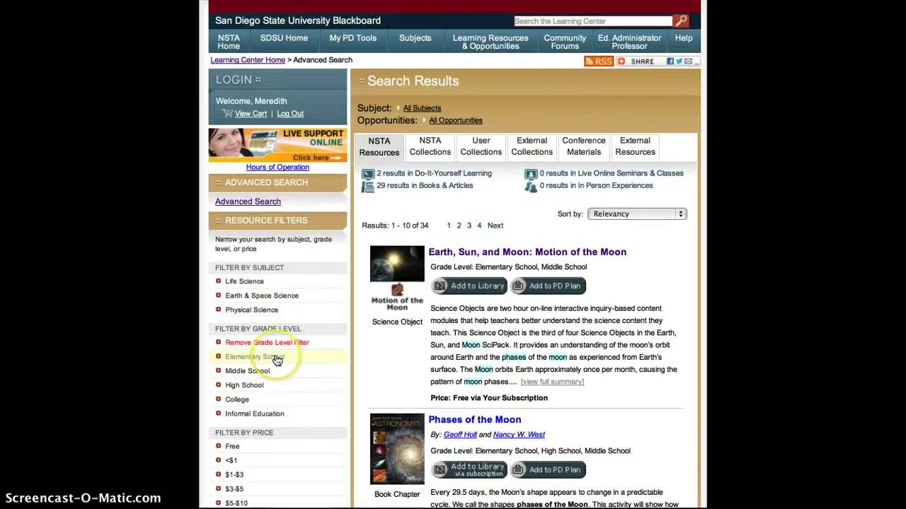 NSTA Learning Center - Finding Resources