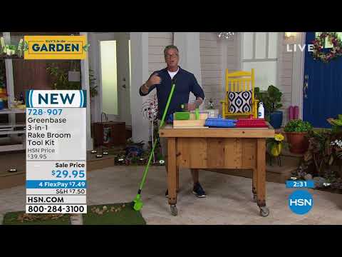 Greenbase 3in1 Rake Broom Tool Kit