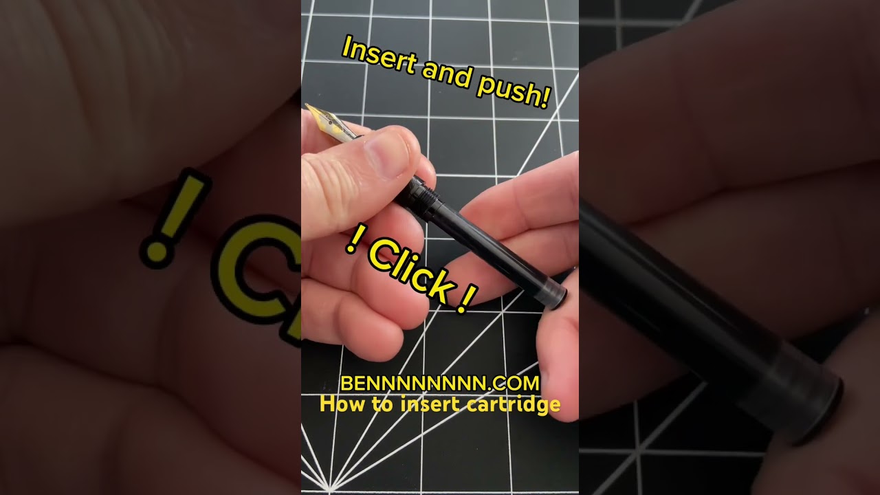 How to insert a cartridge into a fountain pen #BENNNNNNNN #fountainpen #etsy