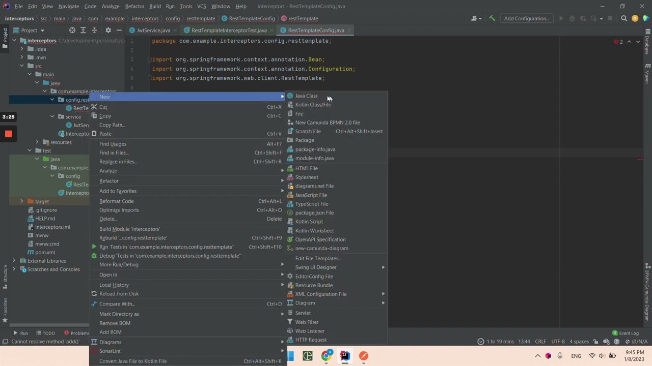 Create Java RestTemplate Request Interceptor