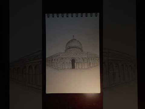 gambar masjid Al-Aqsa. #pemula #belajar #sketch #art #freepalestine #drawing #gaza #draw
