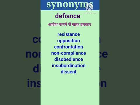 Synonyms of defiance #dailyvocabshorts