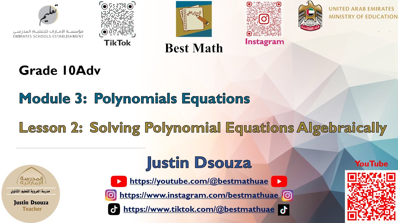 Solving Polynomial Equations Algebraically | Polynomials Equations |
