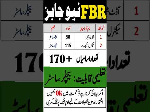 FBR Jobs 2025 | FBR Federal Board Of Revenue Jobs 2025 | Latest FBR Jobs 2025 | New Jobs in Pakistan