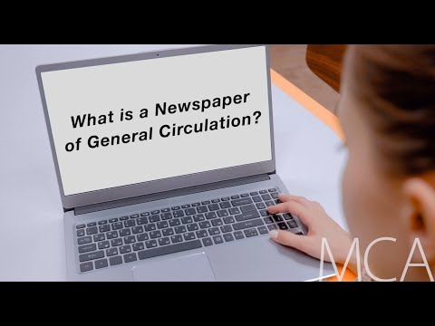What is a Newspaper of General Circulation?
