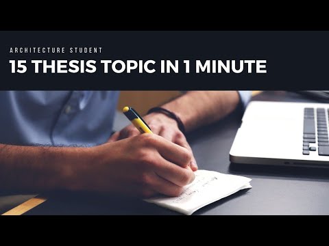 15 Thesis Topic In 1 Minute | Architecture Student
