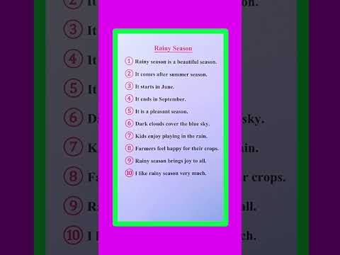 10 Lines On Rainy Season in English/Essay On Rainy Season in English/Rainy Season in English