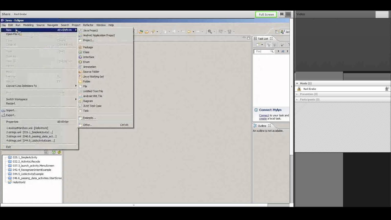 Create an Android Project from Existing source code