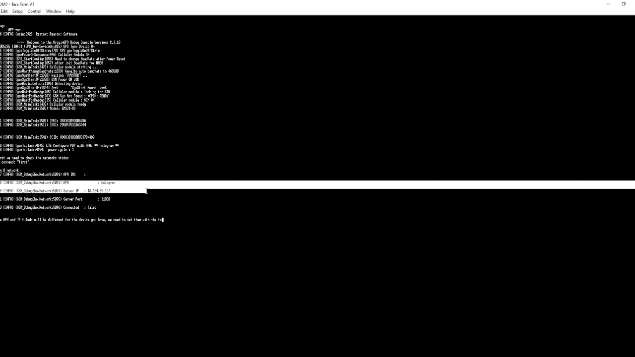 OriginGPS Teraterm setup