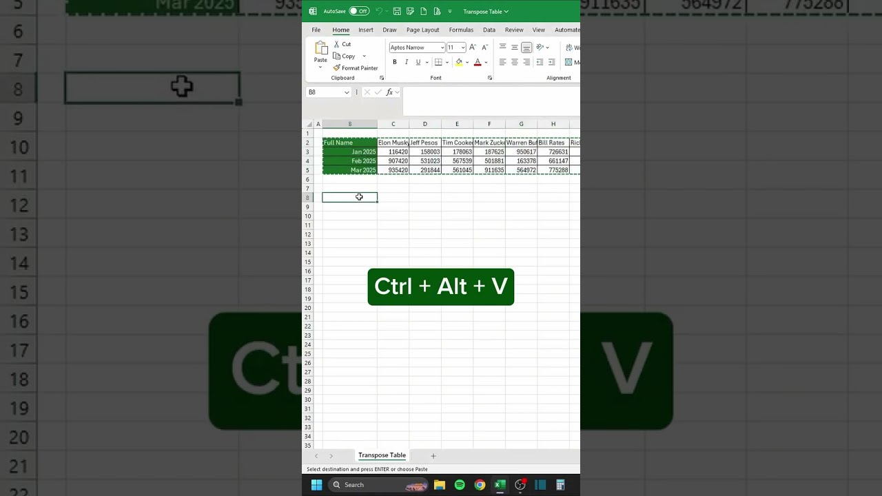 CTRL + ALT + V This Is The Shortcut Key Of The Data Copy Paste @TheNetworkEngineer-RJ #exelmaster