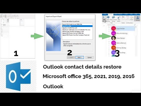 how to backup and restore contact details on Microsoft office outlook